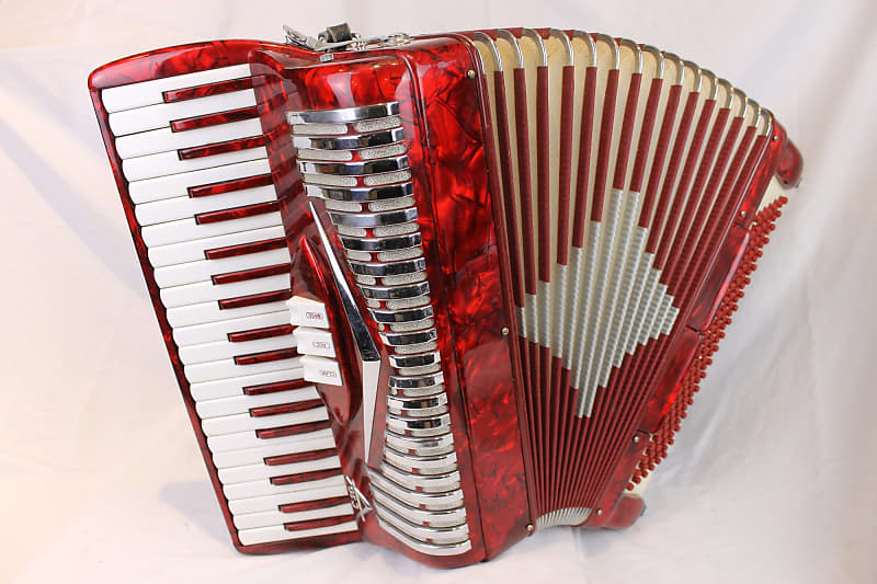 3923 - Red Polverini C30 Piano Accordion LM 41 120 | Reverb