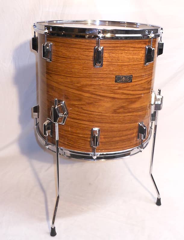 Pearl Vintage 1973 Wood-Fiberglass 16" Floor Tom Teak Wood | Reverb