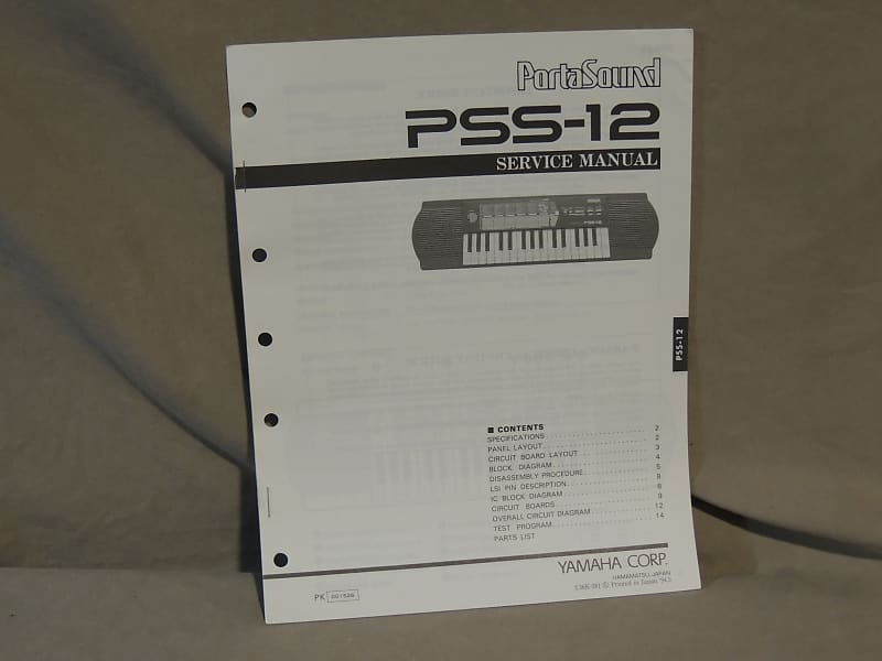 Yamaha PortaSound PSS-12 Service Manual [Three Wave Music] | Reverb