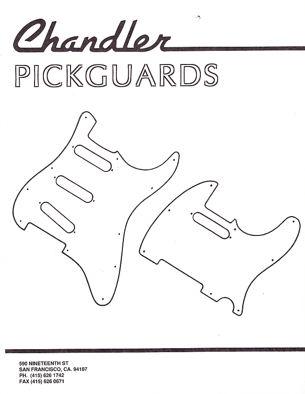 Chandler- Pickguards, catalog | Reverb