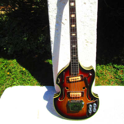 Kent Model 822 Hollowbody Bass 1960s - Sunburst | Reverb