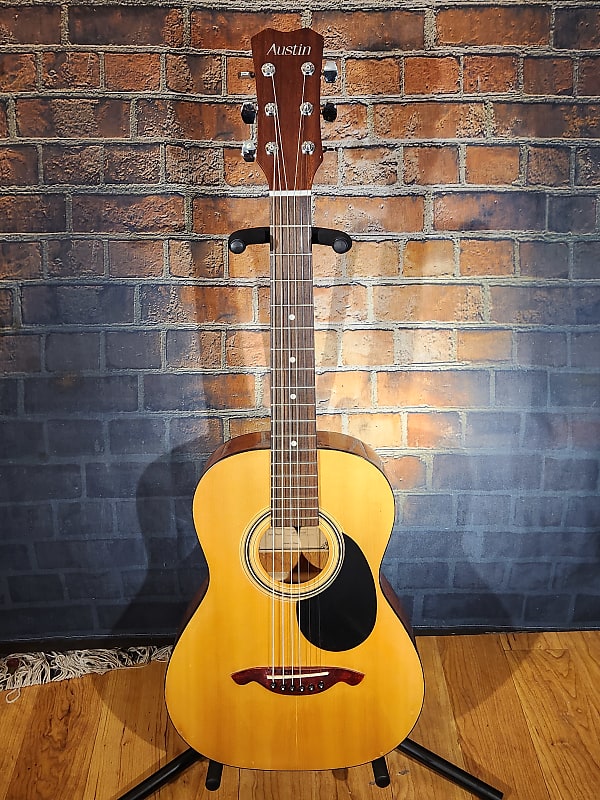Austin AU334S Mini/Travel Acoustic Guitar Natural-New | Reverb