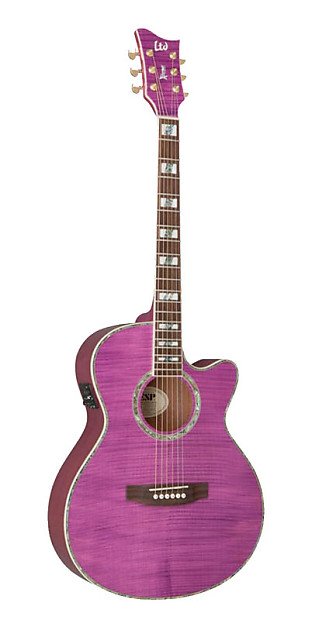 ESP LTD X-Tone Acoustic See Thru Magenta | Reverb