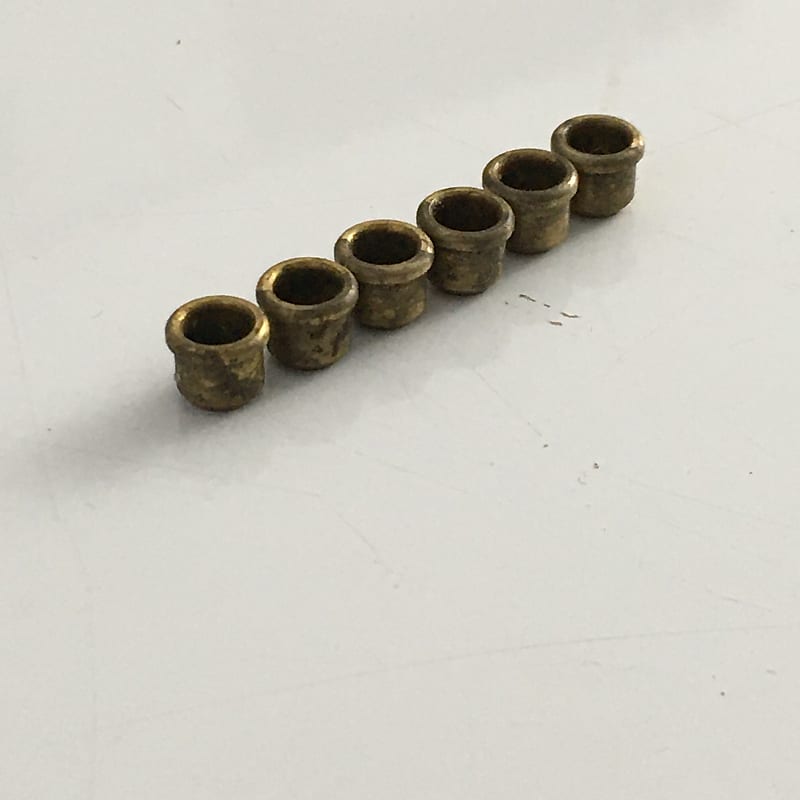 6 Relic Aged Brass Tele Body String Ferrules Relic for | Reverb UK