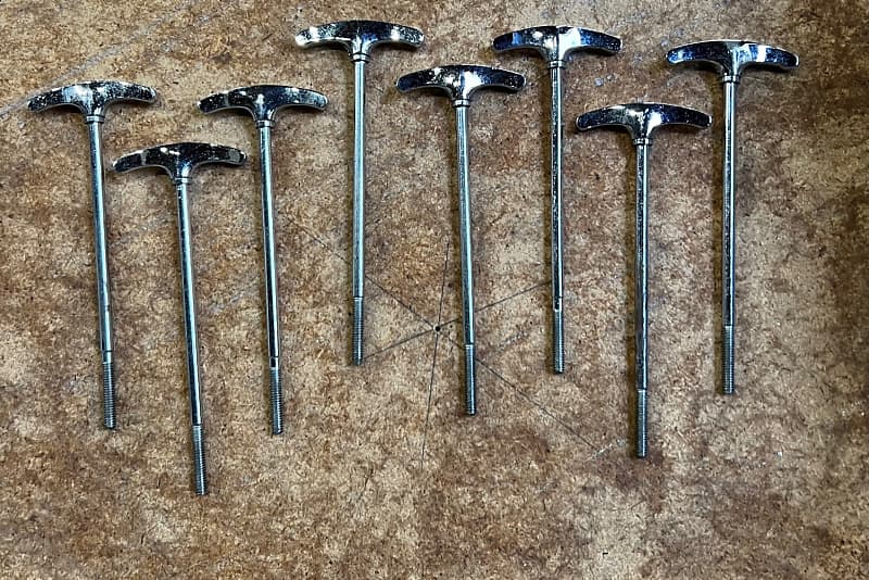 Ludwig 5-3/16" Chrome T Rods 8pk Vintage 1970's | Reverb
