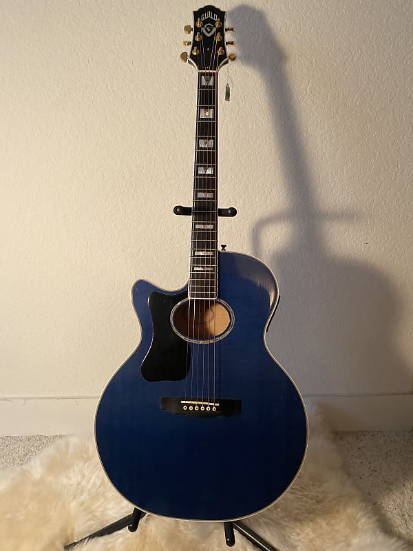 LEFT HANDED 1993 Guild F65CE-TBP-LH - Blue | Reverb