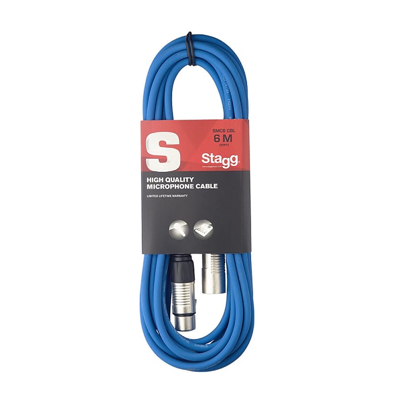 Stagg SMC6 CBL 20ft High Quality Microphone Cable - Blue | Reverb