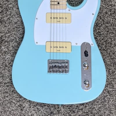 SX Furrian P90 Telecaster Electric Guitar - Powder Blue - | Reverb