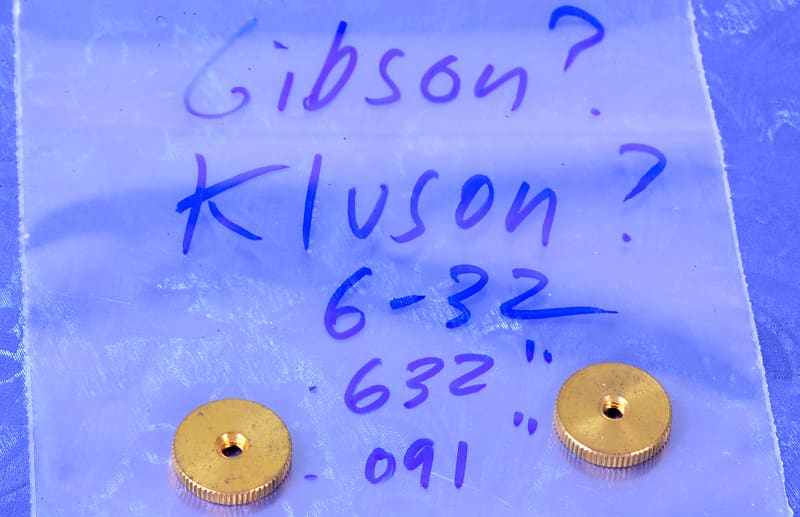 Two Gibson '50s Brass Height Adjustment Wheels For Bridge | Reverb