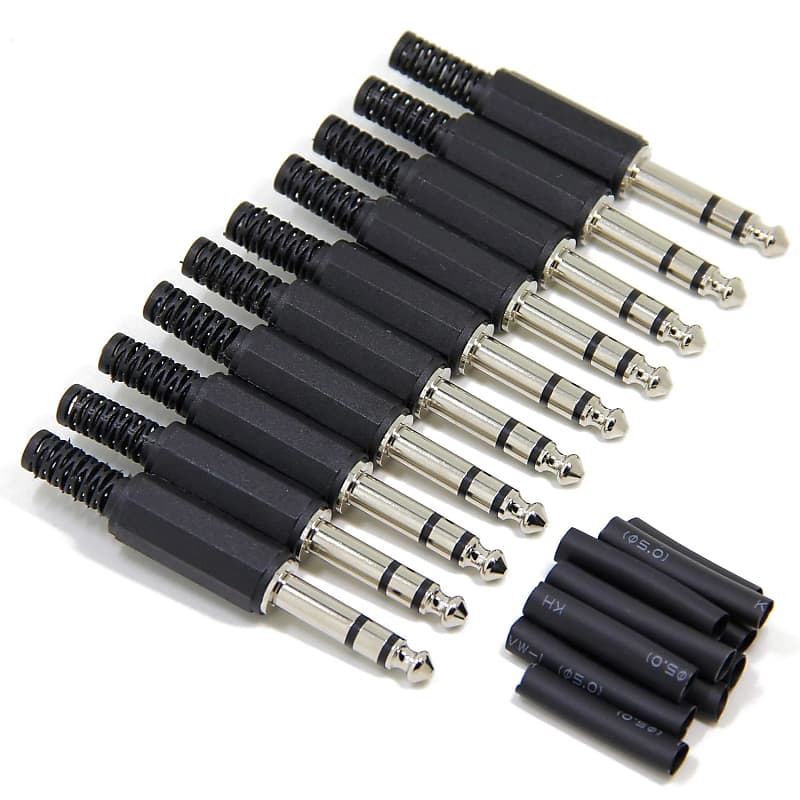10-Pack 1/4 Inch Stereo Audio Plug, Solder Type | Reverb