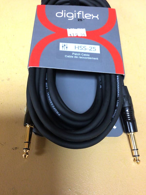Digiflex HSS-25 25' 1/4" TRS to 1/4" TRS Patch Cable | Reverb