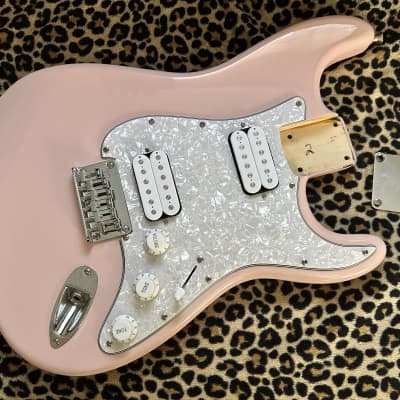 Squier Stratocaster Hardtail HT Strat Body Loaded Shell Pink | Reverb