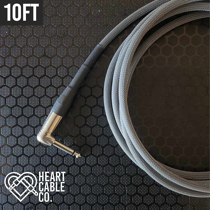 HEART CABLE CO. Platinum 10' - TS Straight to TS Right Angle | Reverb