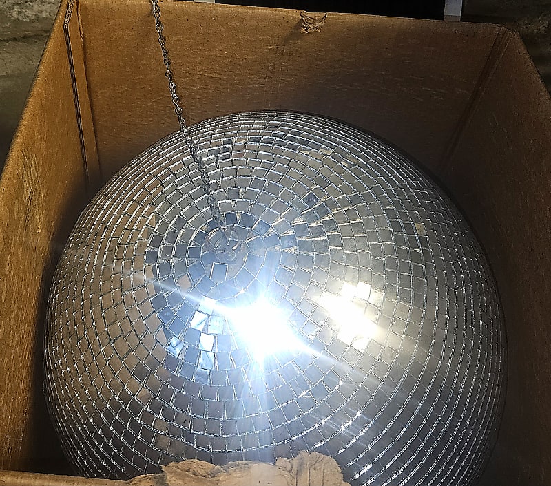 Large Vintage Glass Mirror Disco Ball 48" Circumference 17" | Reverb