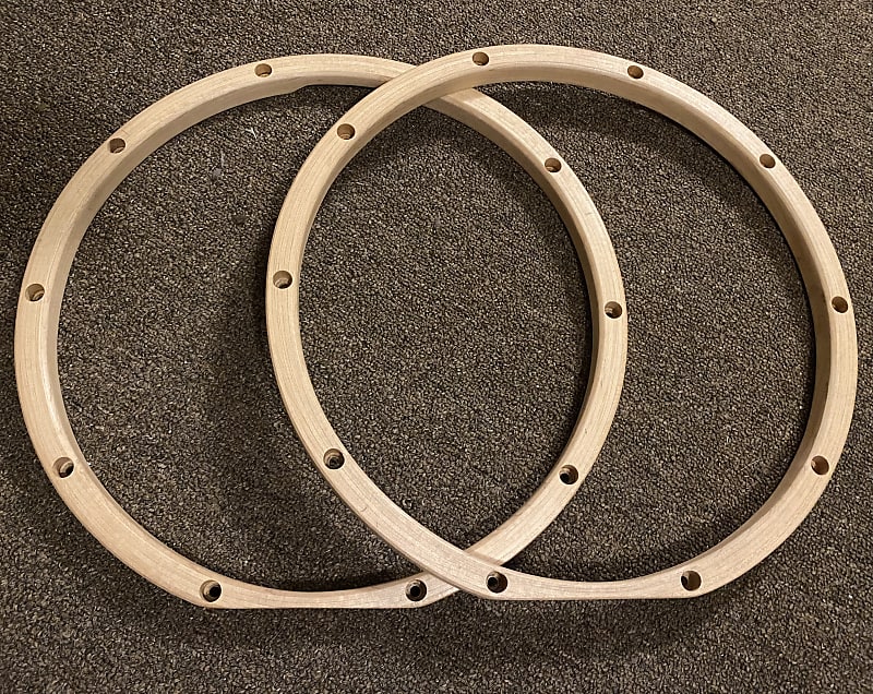 Unknown 14" 10-Lug Maple Snare Drum Hoop Pair | Reverb