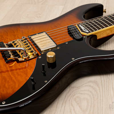 1990s ESP 901 Superstrat Quilt Maple Top Sunburst w/ Floyd | Reverb UK