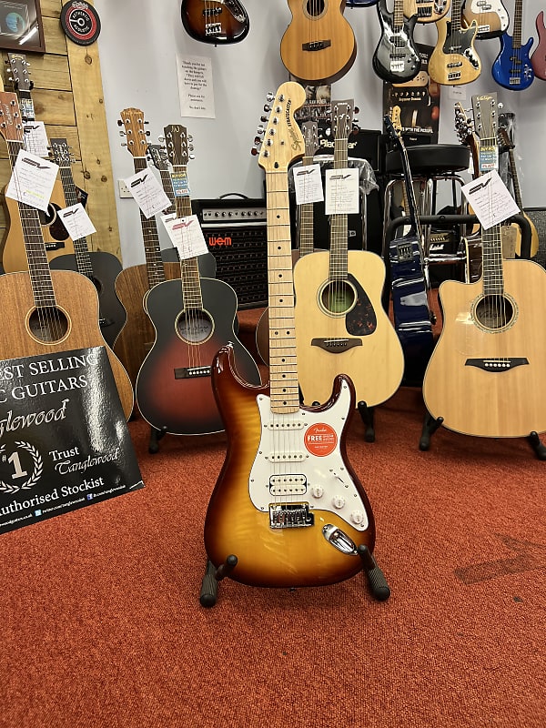 Squier Affinity stratocaster FMT HSS electric guitar | Reverb