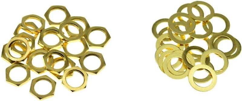 20pcs Metric Guitar Input Output Jack Socket Nut and Washer | Reverb