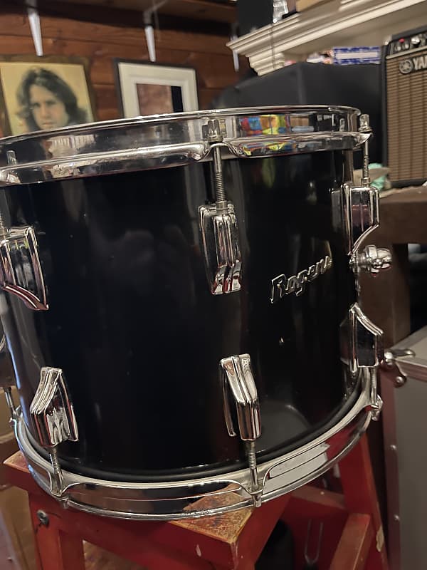 Rogers Tom 70's - Black wrap - 14" | Reverb