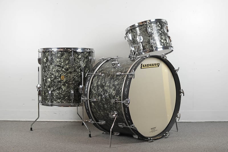1960s Ludwig Black Diamond Pearl Super Classic Drum Set Reverb