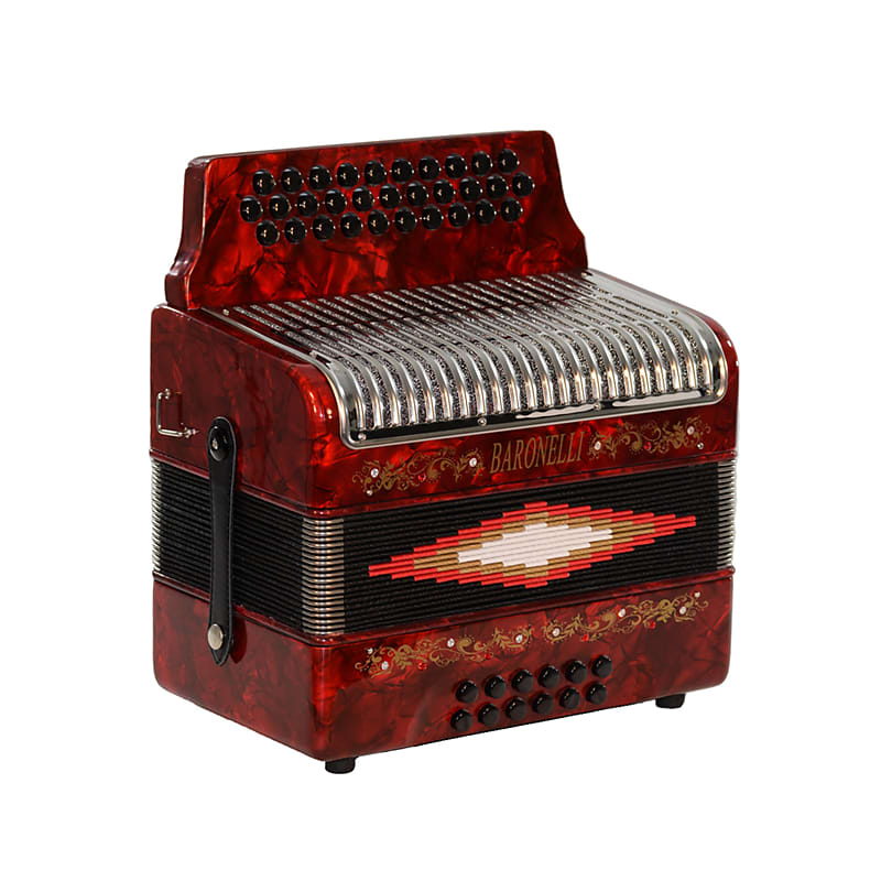 Baronelli 31 Button 12 Bass Accordion, GCF, Stainless Steel | Reverb