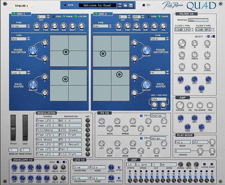Rob Papen Quad Virtual Synthesizer Plugin Software | Reverb