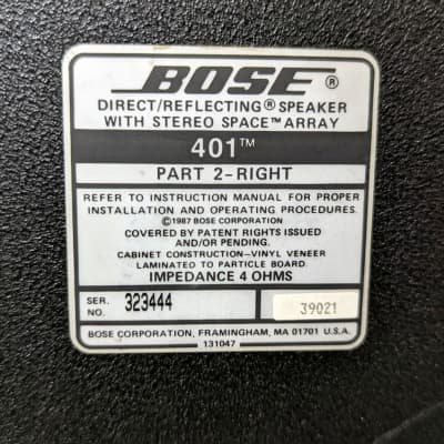 Pair Of Bose 401 Direct Reflecting Floor Standing Speakers | Reverb
