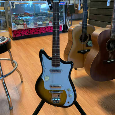 Weltron Teiscoish Jaguar style electric guitar 1960's Sunburt | Reverb
