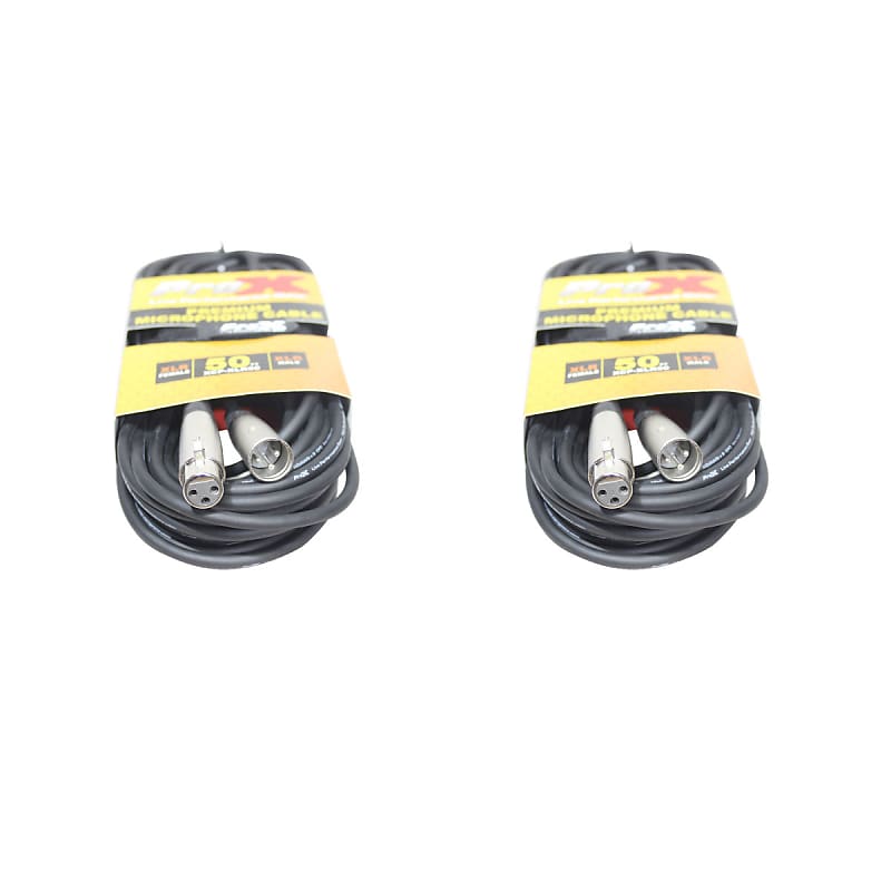 2 Pack-Pro X 50 Ft. Balanced XLR3-F to XLR3-M Premium | Reverb
