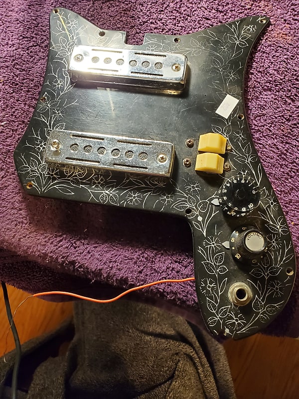 Teisco Pickguard Complete With Pu's 1960's Black | Reverb UK