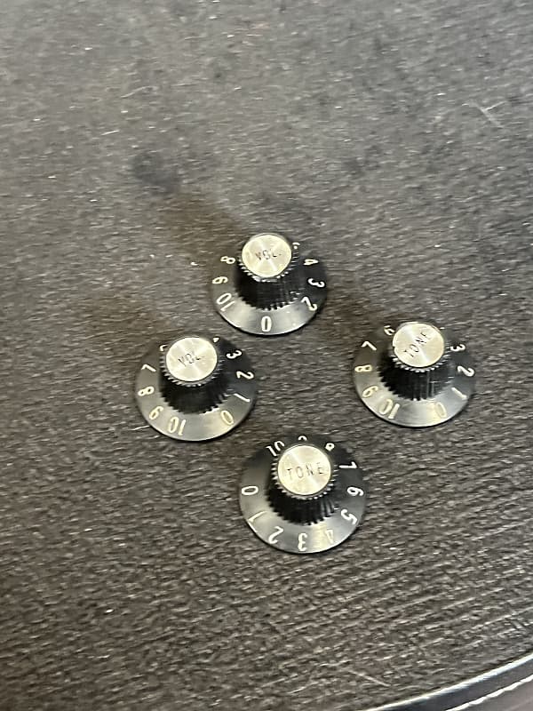 Gibson Witch Hat volume and tone knobs silver 1969 | Reverb