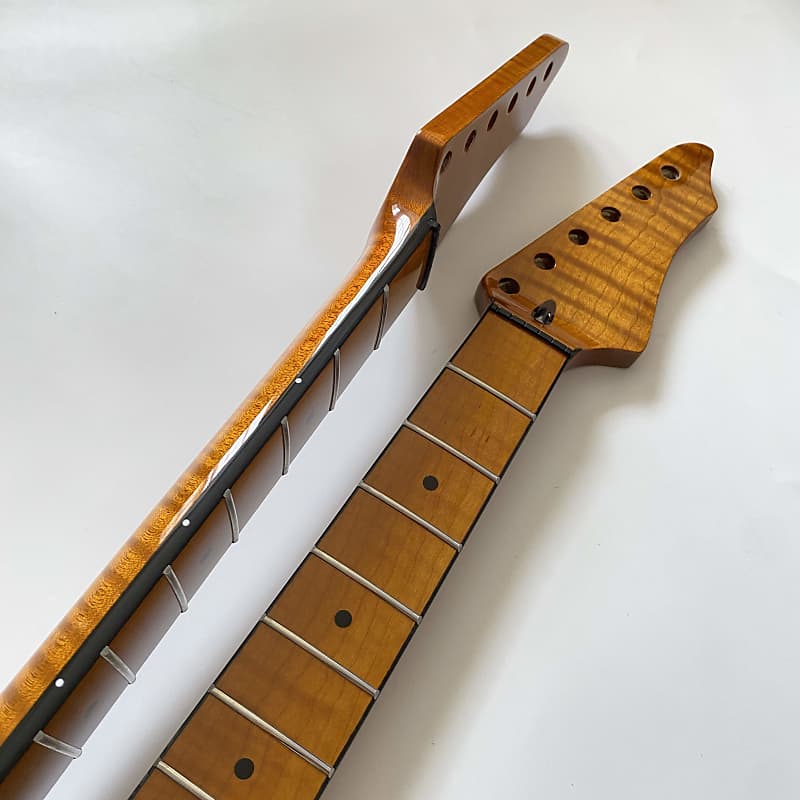 Electric Guitar Neck, Black Binding, Gloss, Arzuza Music, C | Reverb