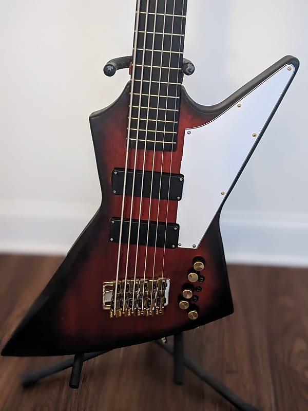 6-String Explorer Bass Oxbloodburst | Reverb