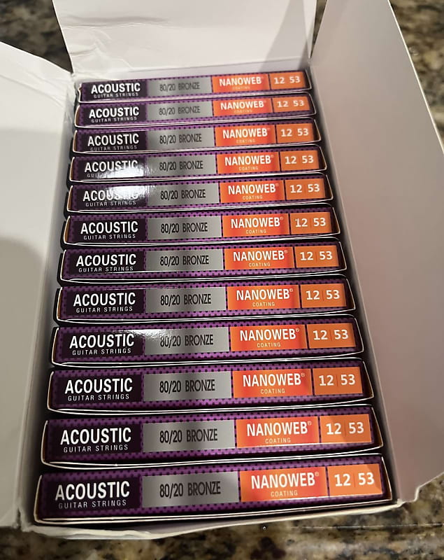 12-pack-Elixir 11052 Nanoweb 80/20 Bronze Acoustic Guitar | Reverb