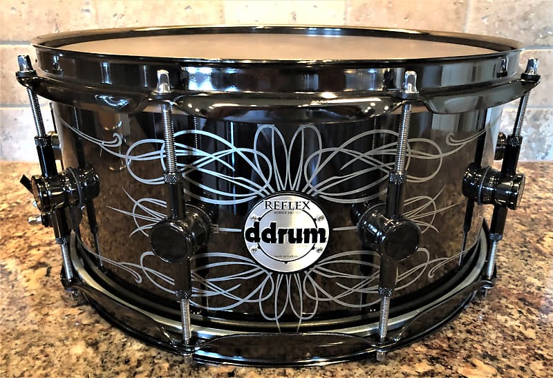 Ddrum Reflex Tattooed Lady 6.5x14" Black Script Snare Drum - | Reverb
