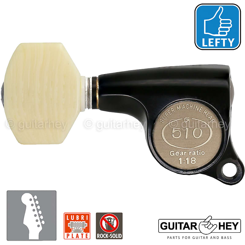 NEW Gotoh SGS510Z-M07 6 in Line LEFT-HANDED Set Mini Tuners | Reverb