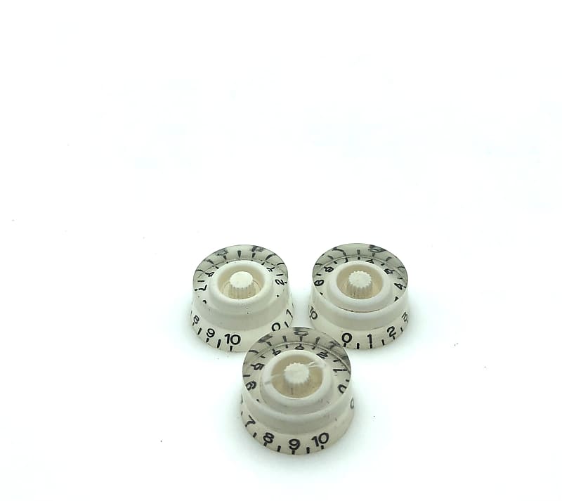 3 Les Paul Style Speed Knobs - White/Aged White | Reverb