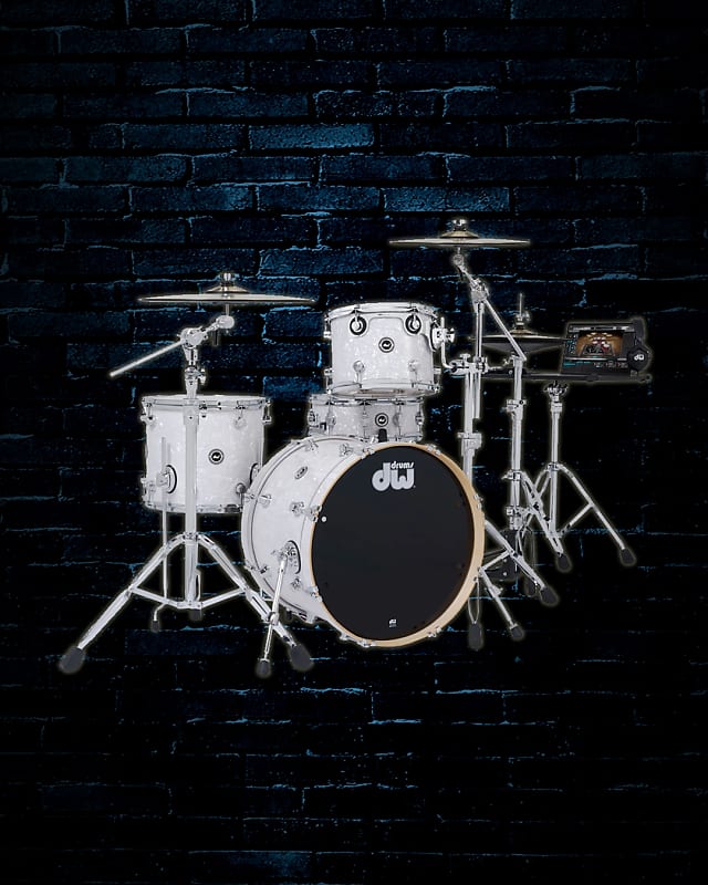 DW DWe 4-Piece Drum Set Bundle - White Marine Pearl | Reverb