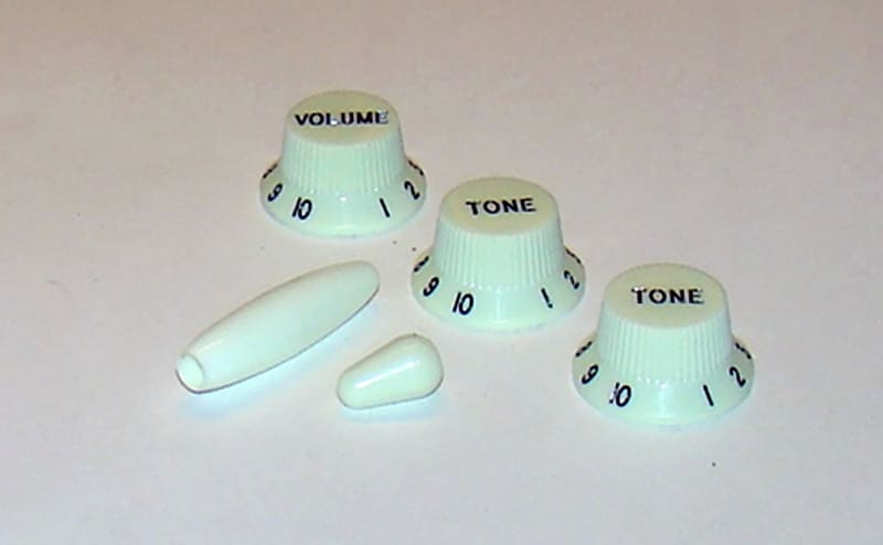 Strat Knob set, Mint Green, With Switch Tip and Tremolo Arm | Reverb