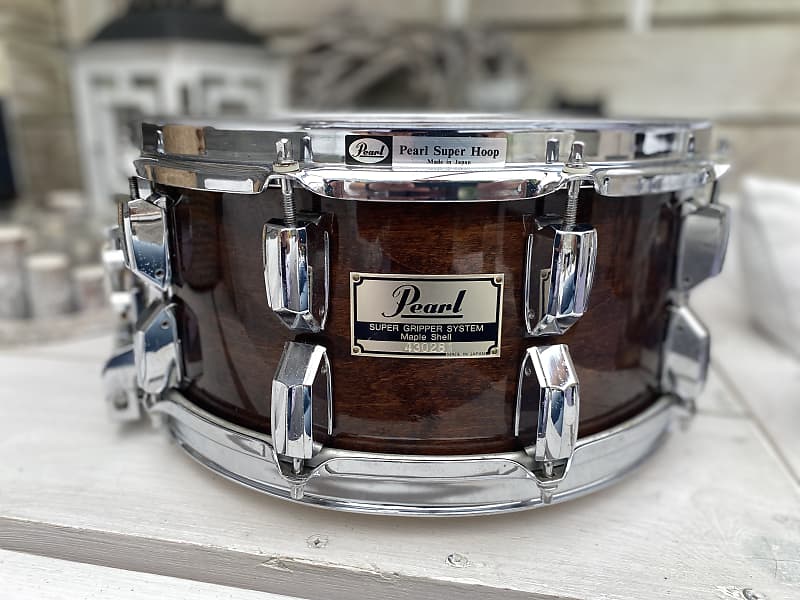 Pearl G-714SX Supergripper snare maple 1985 - Walnut lacquer | Reverb
