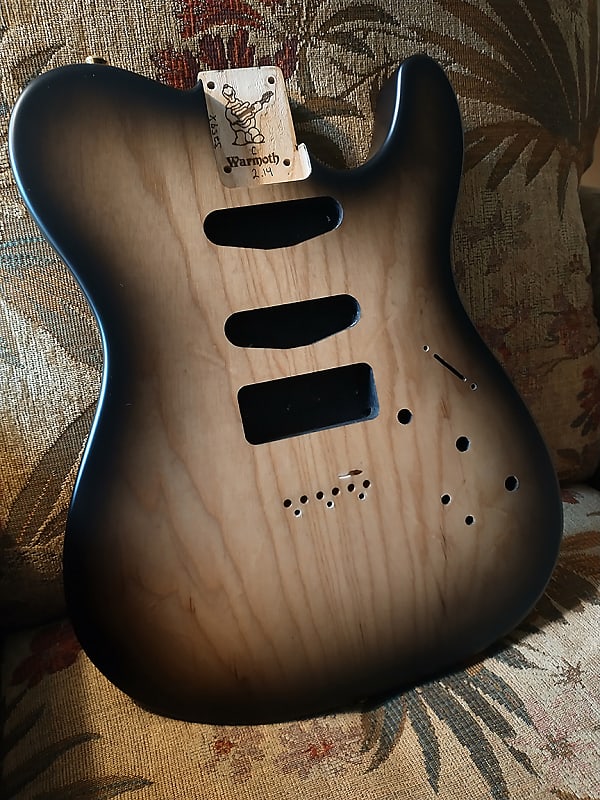 Warmouth Super light "Tele" chambered ash body - Black burst | Reverb