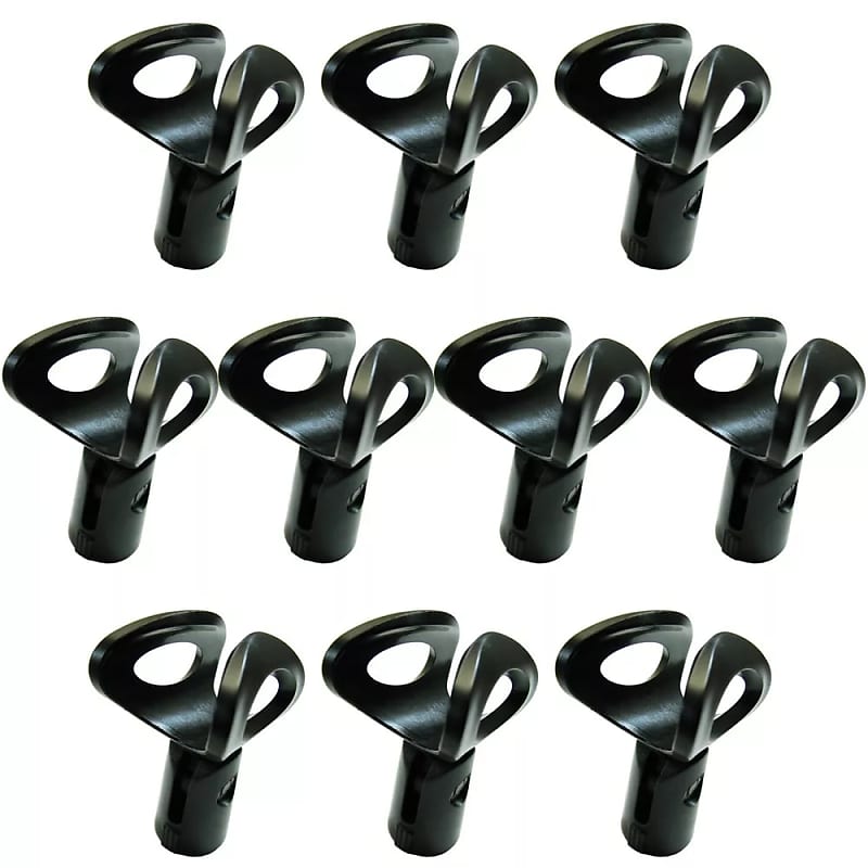 10 Lot Open Slip On Flexible Rubber Plastic Mic Clip Holder | Reverb