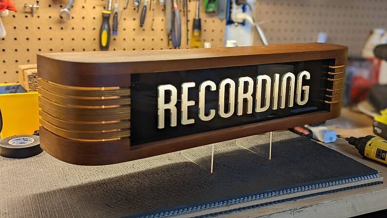 24" Studio Warning Sign - "Recording" Black, Blue or Red | Reverb