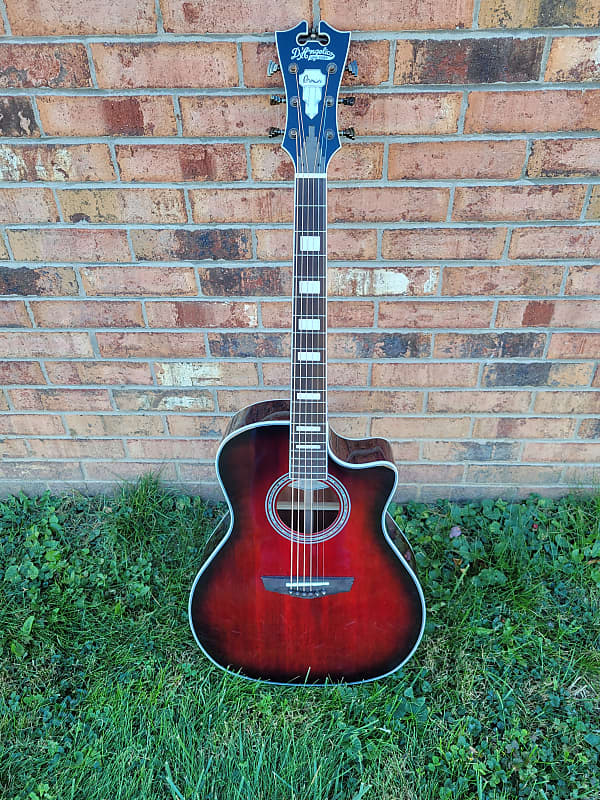 D'angelico Gramercy Acoustic/Electric Guitar Trans Cherry | Reverb