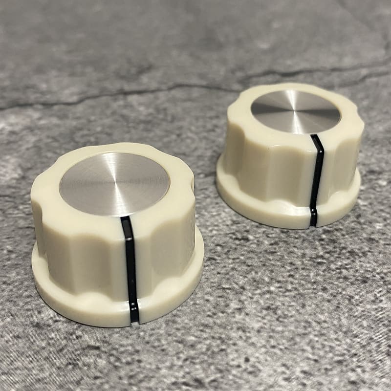 2x Cream Large Fluted Boss Style Knobs Guitar Amp Pedal | Reverb