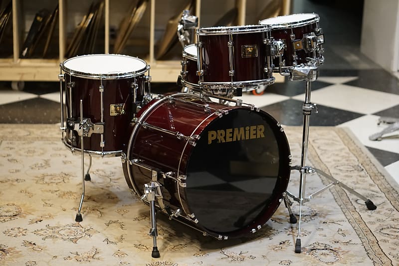 Premier Signia Marquis 20/10/12/14/Sn Cherry Lacquer Drum Set | Reverb