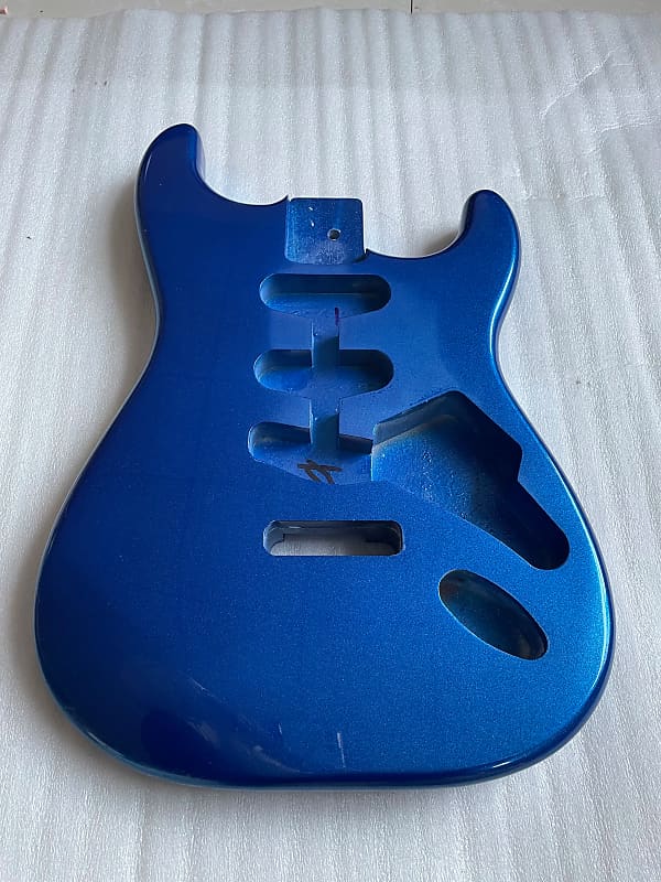 Metallic Blue Finish Poplar Wood Stratocaster Strat Style | Reverb