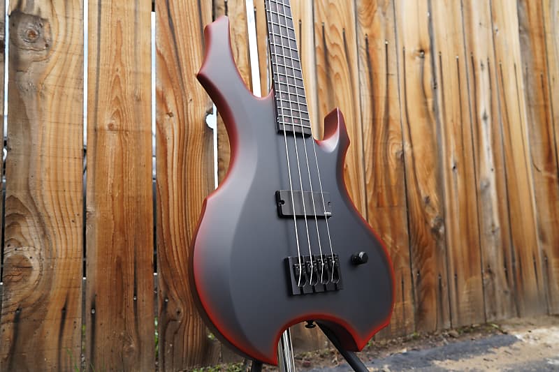 ESP LTD SIGNATURE SERIES FL-4 Black Red Burst Satin 4-String | Reverb