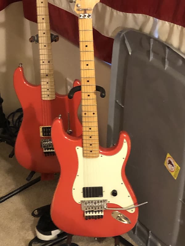 1980's Custom Super Strat Aged Fiesta Red | Reverb