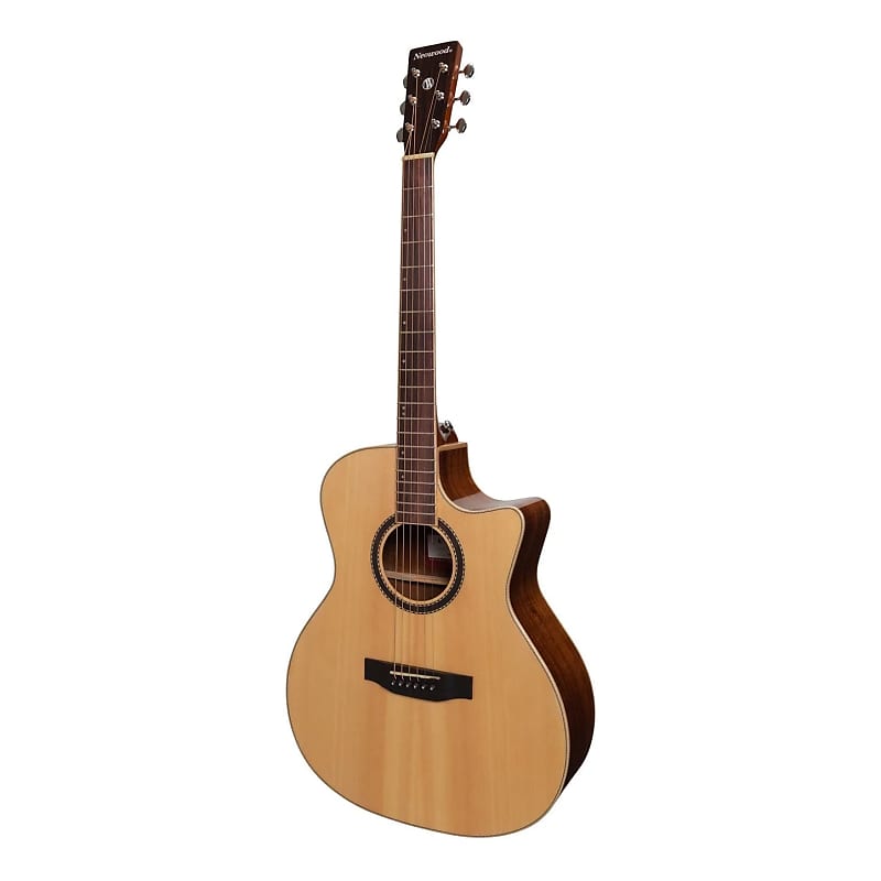 Neowood Solid Spruce Top Small-Body Cutaway Acoustic Guitar | | Reverb